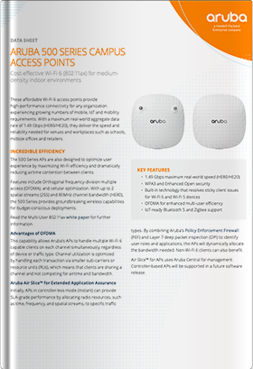 Aruba 500 Series Campus Access Points | セキュア無線LAN